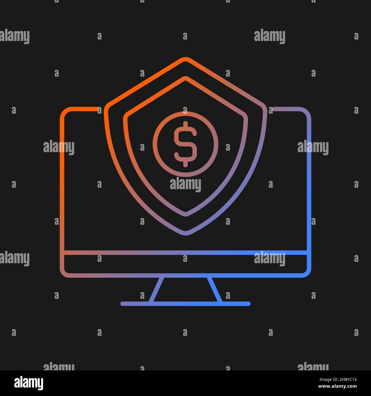 Cyber insurance gradient vector icon for dark theme Stock Vector Image ...