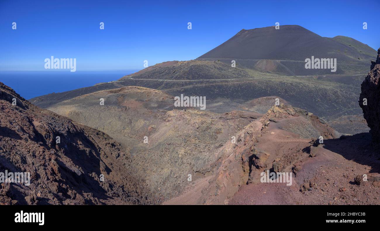 View from Teneguia Volcano, Fuencaliente, La Palma, Spain Stock Photo ...