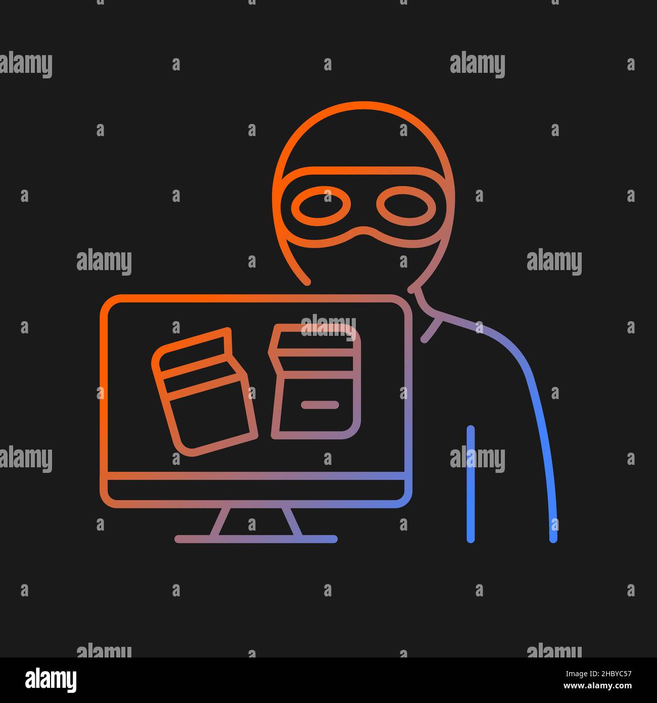 Criminally motivated attack gradient vector icon for dark theme Stock ...