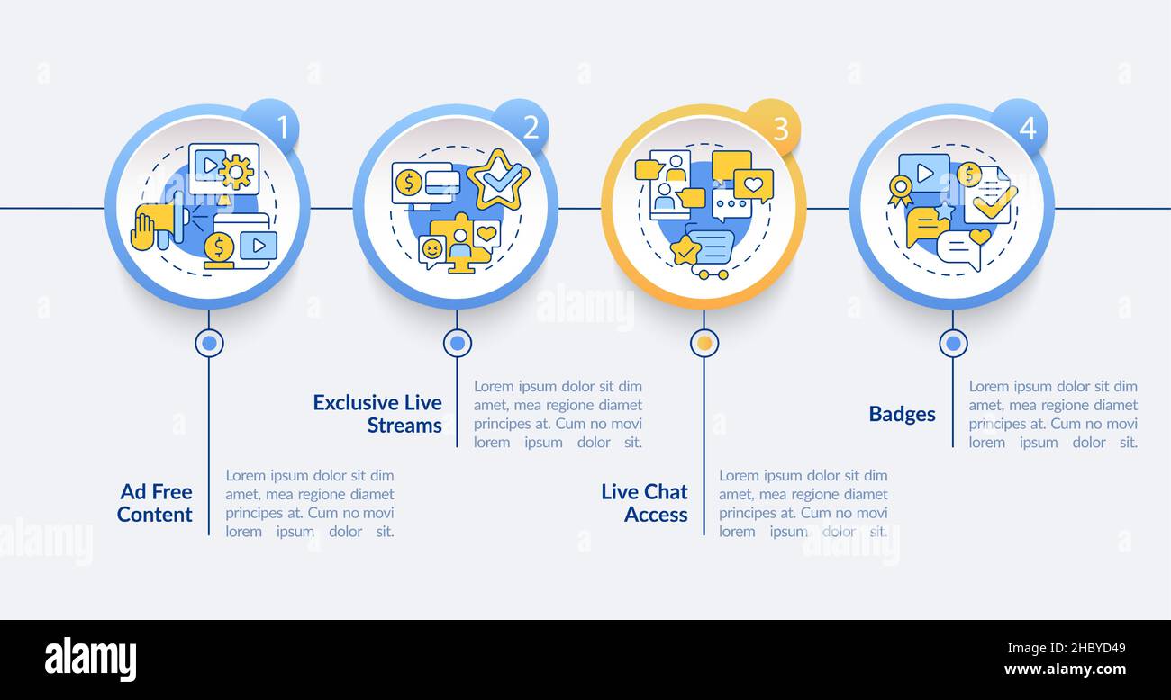Paid subscription features circle infographic template Stock Vector ...