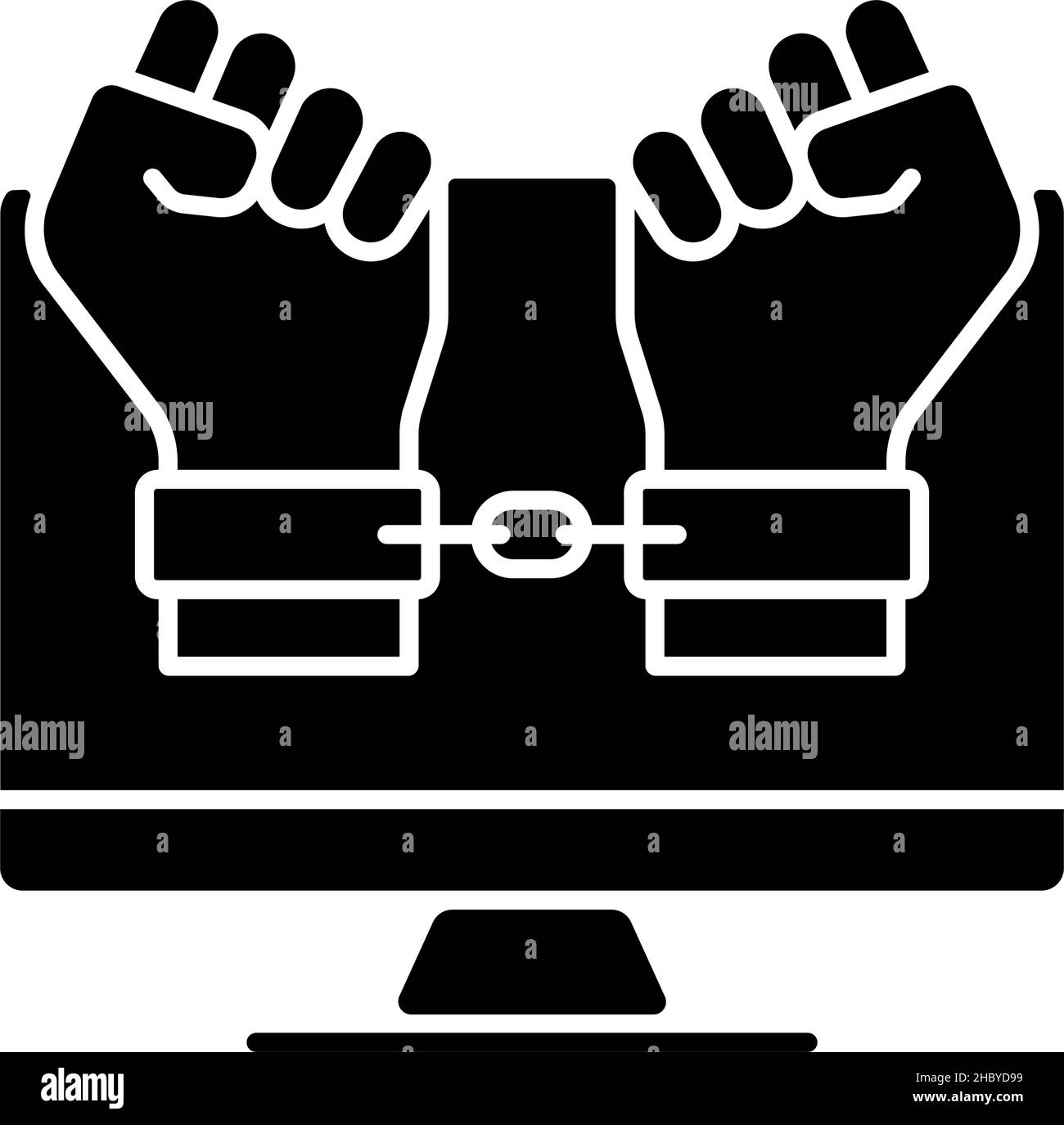 Hacker catching black glyph icon Stock Vector Image & Art - Alamy
