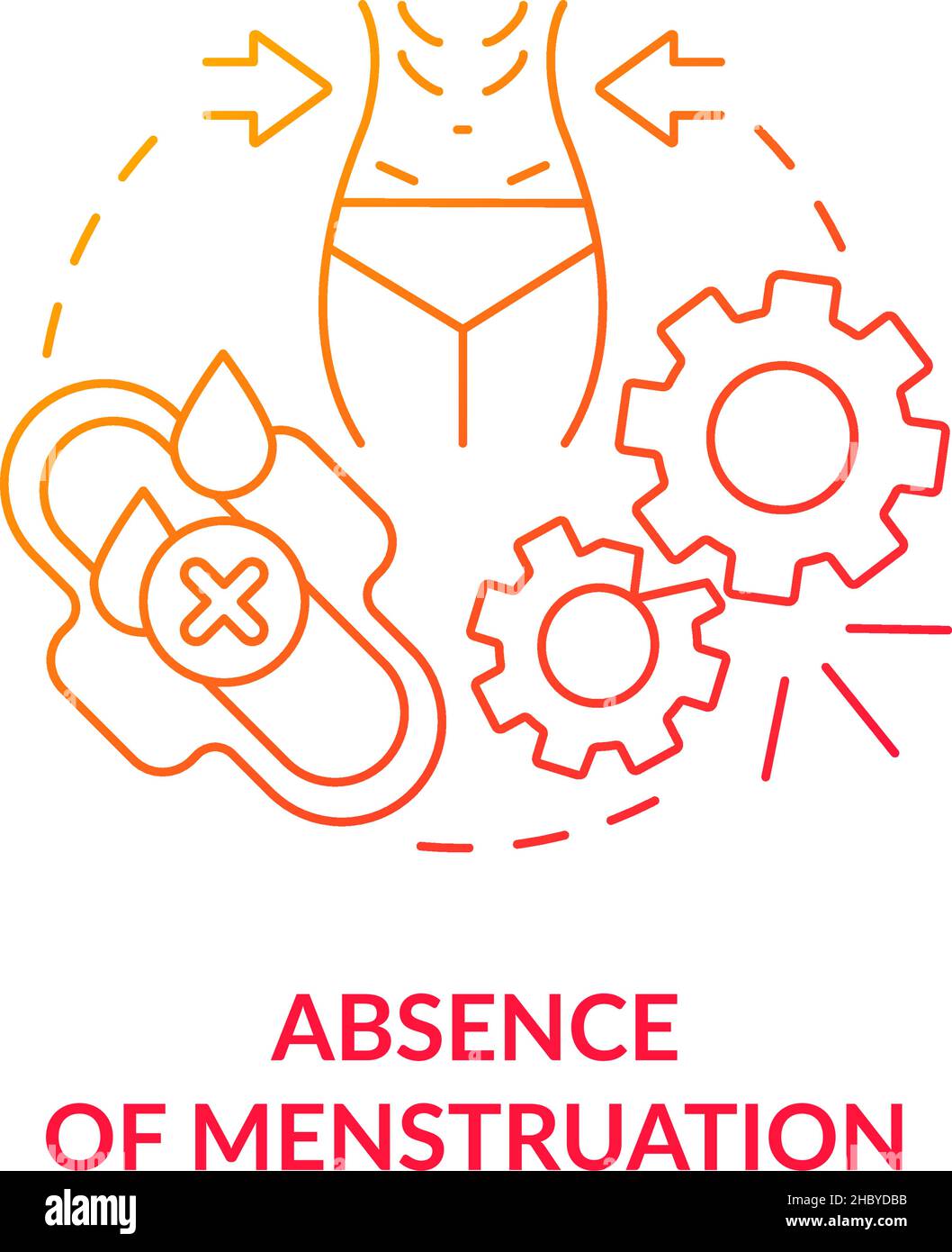 Absence of menstruation red gradient concept icon Stock Vector Image ...
