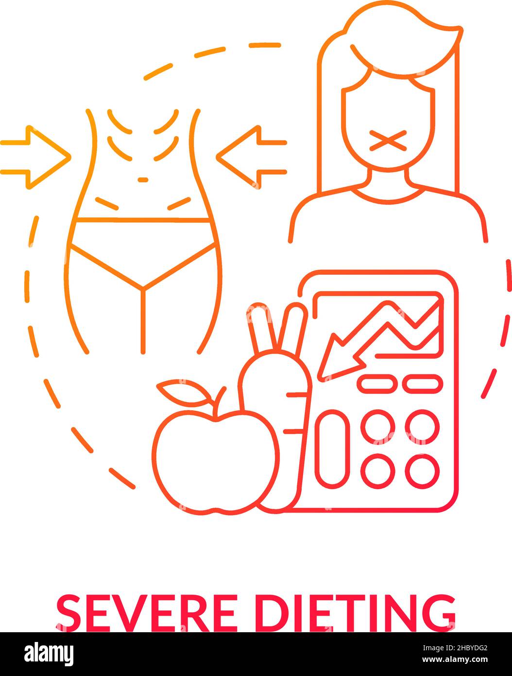 Severe dieting red gradient concept icon Stock Vector Image & Art - Alamy