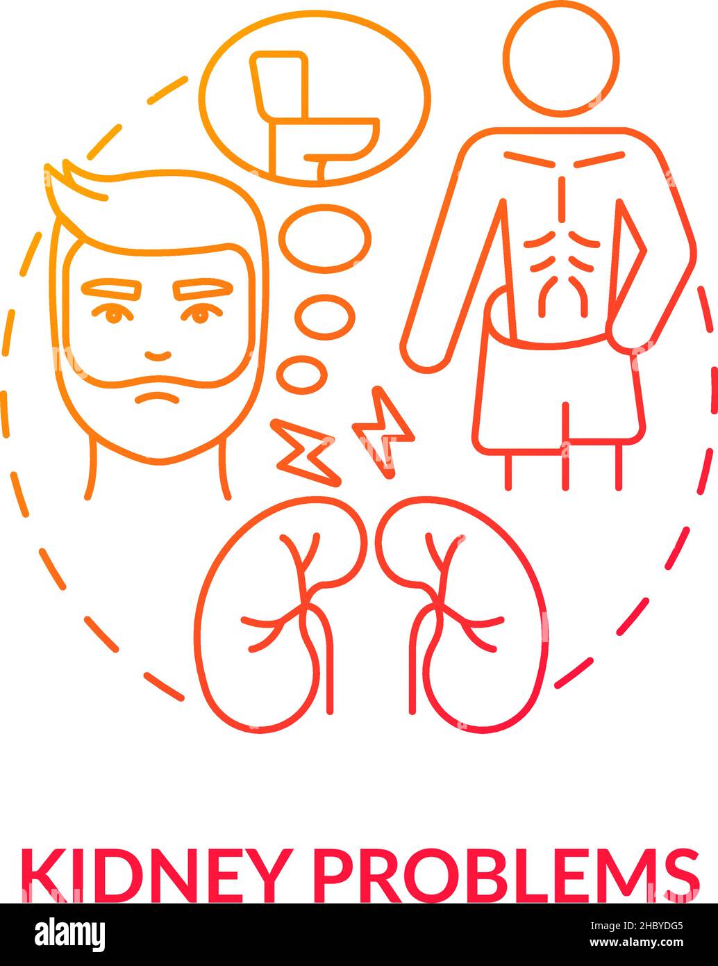 Kidney problems red gradient concept icon Stock Vector Image & Art - Alamy