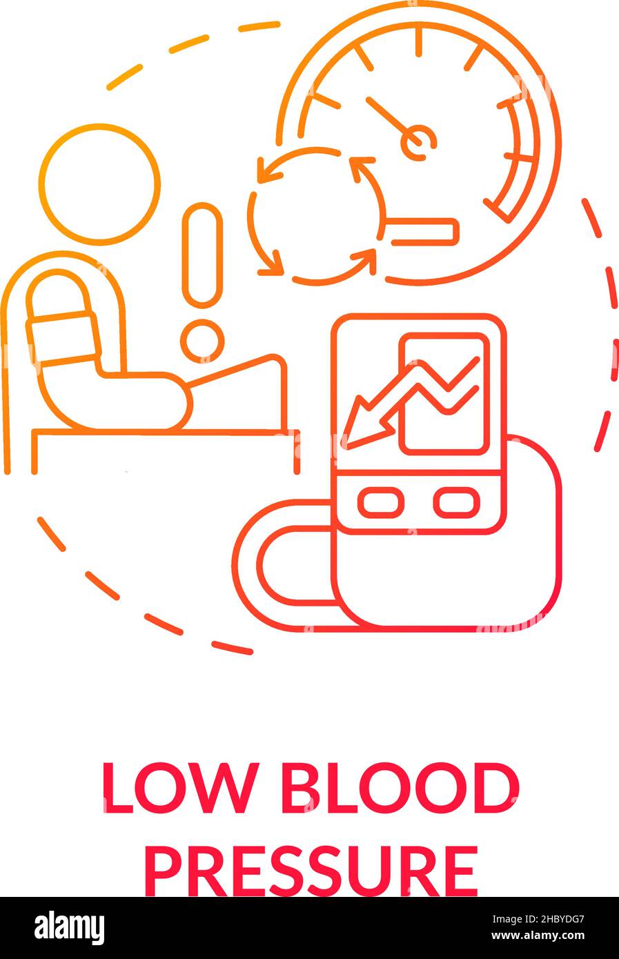 Low blood pressure red gradient concept icon Stock Vector Image & Art ...