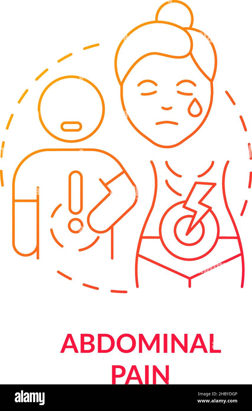 Abdominal pain red gradient concept icon Stock Vector Image & Art - Alamy