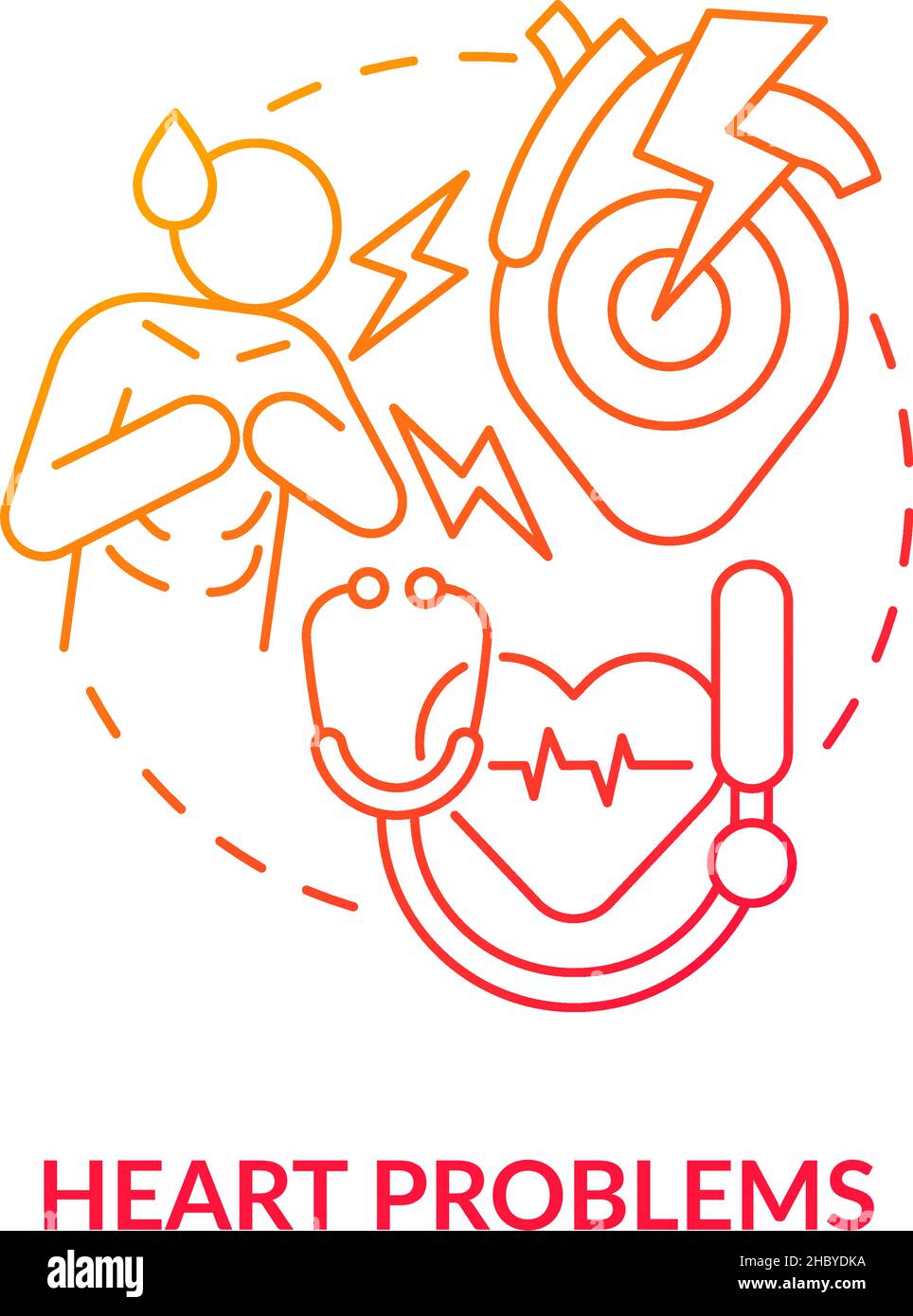 Heart problems red gradient concept icon Stock Vector Image & Art - Alamy