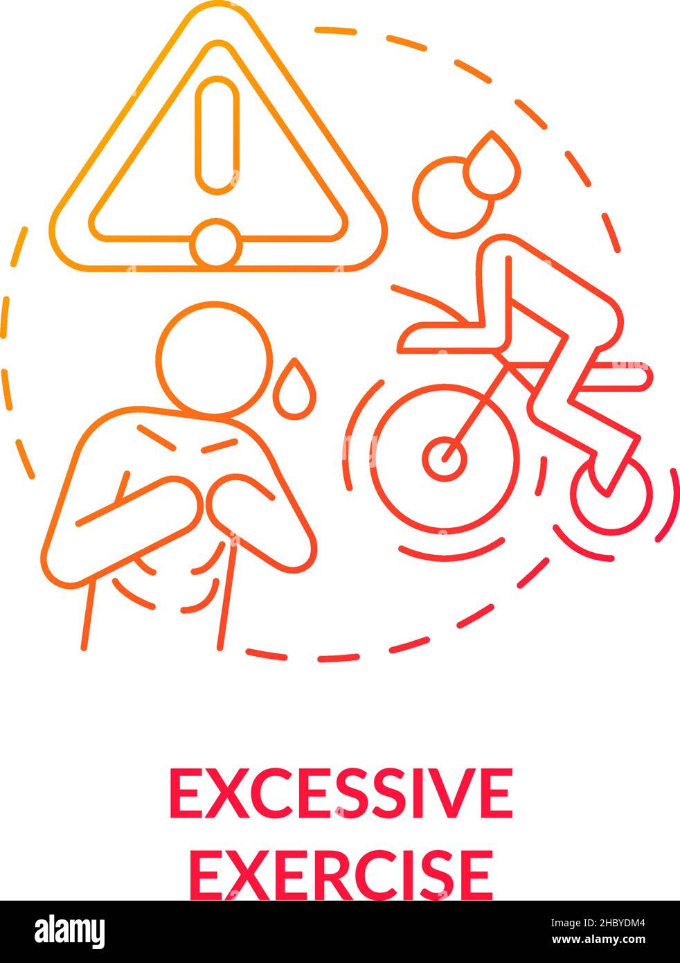 Excessive exercise red gradient concept icon Stock Vector Image & Art ...
