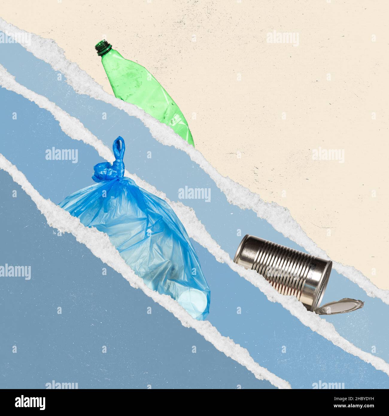 Water pollution. Contemporary art collage, modern creative design. Idea ...