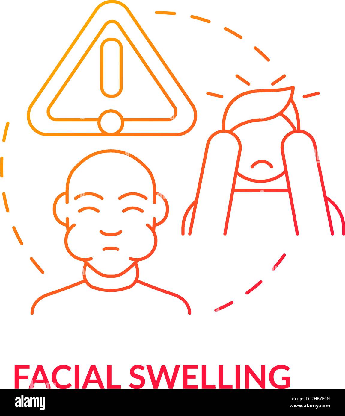 Facial swelling red gradient concept icon Stock Vector Image & Art - Alamy