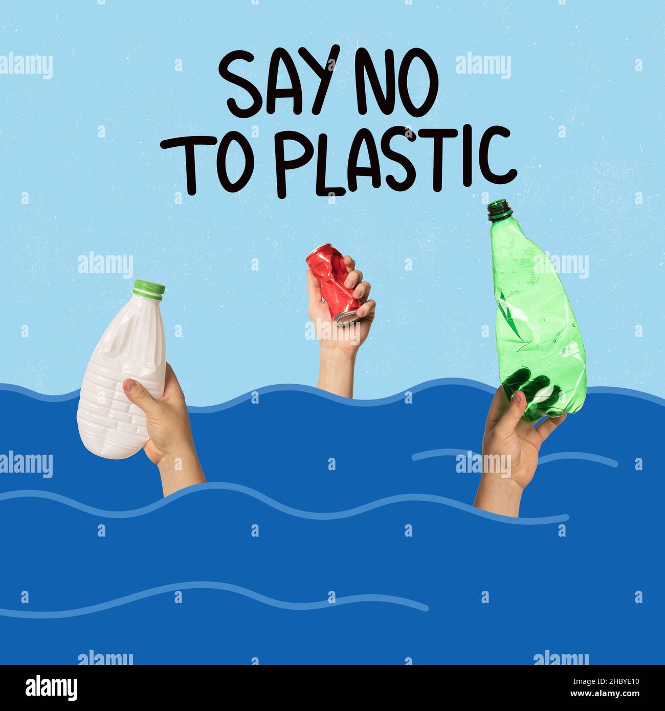 Air and water pollution. Contemporary art collage, modern creative ...