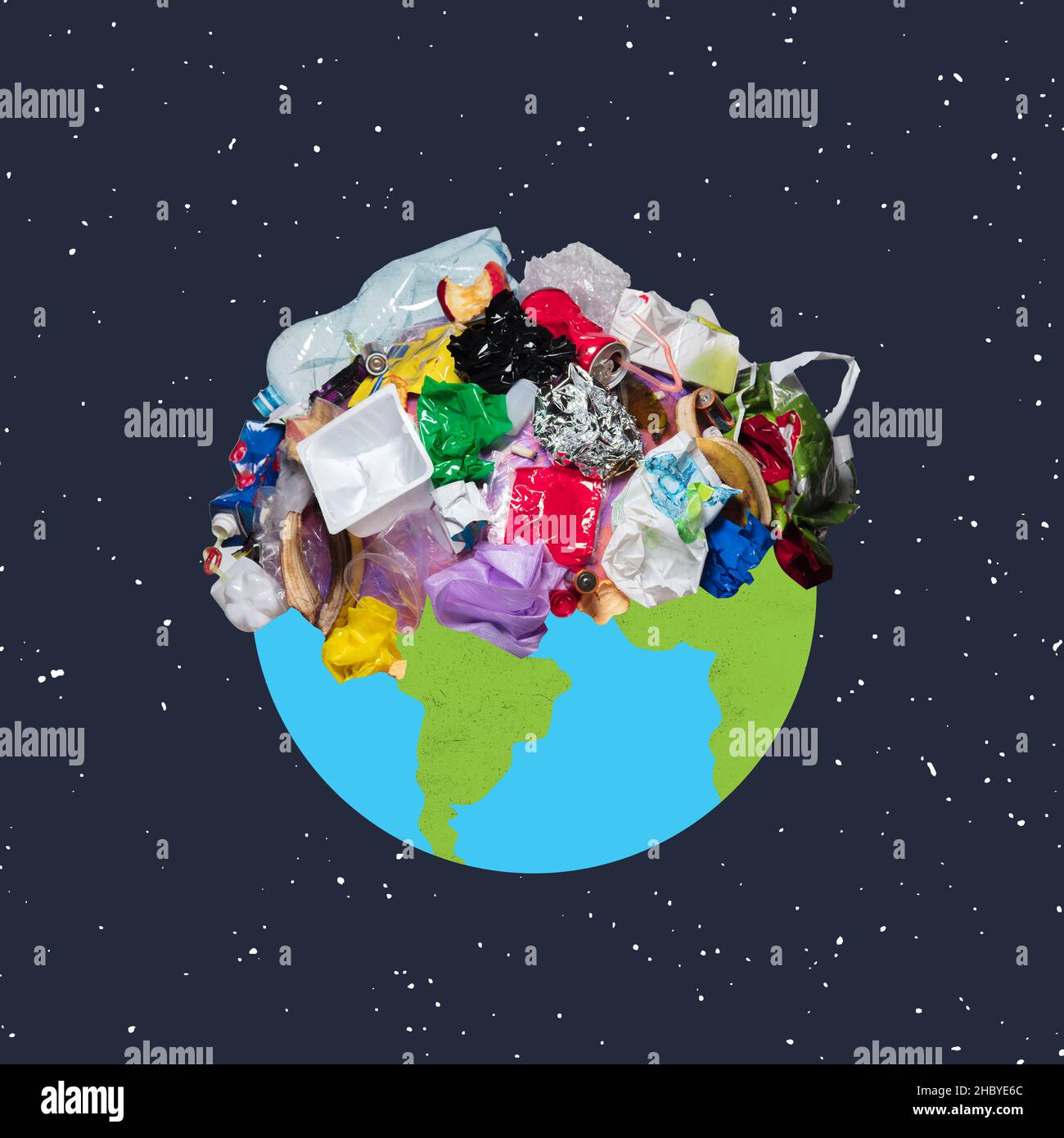 Air and water pollution. Contemporary art collage, modern creative ...