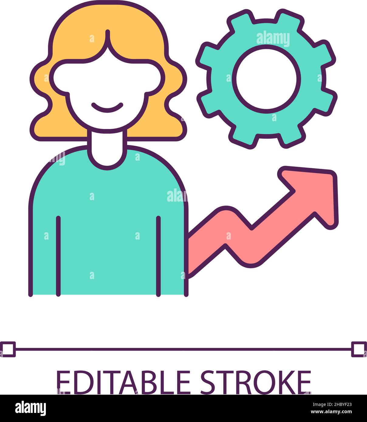 Personal and professional development RGB color icon Stock Vector Image ...