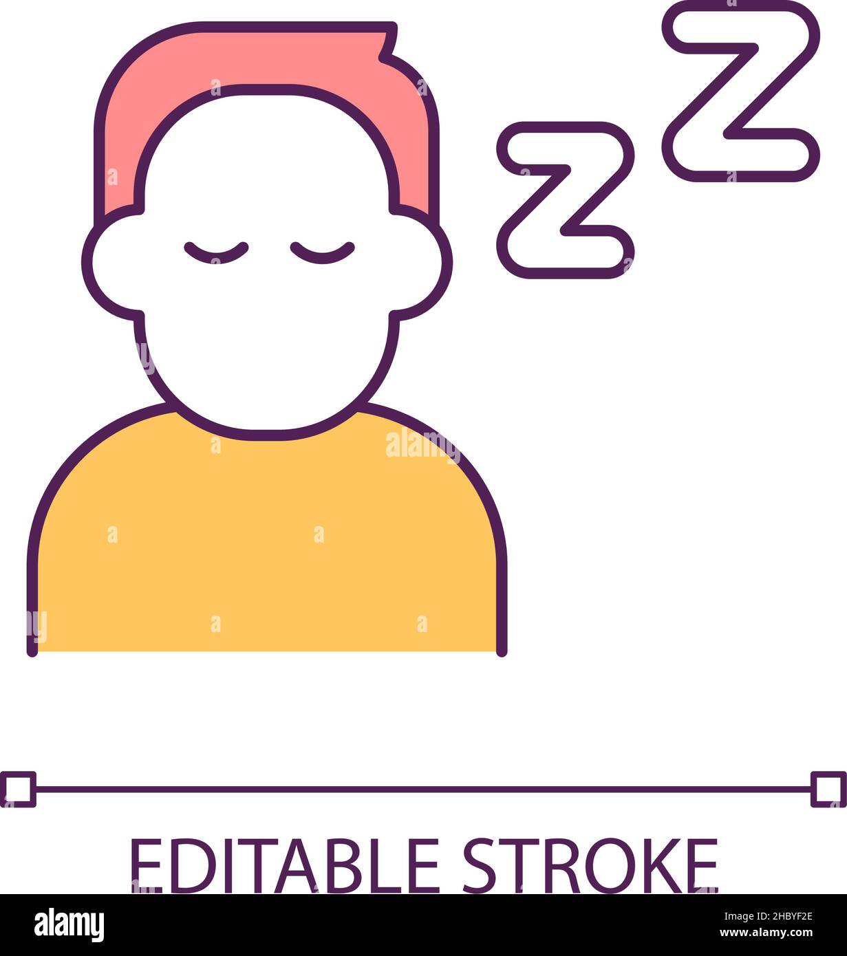 Sleeping man RGB color icon Stock Vector Image & Art - Alamy