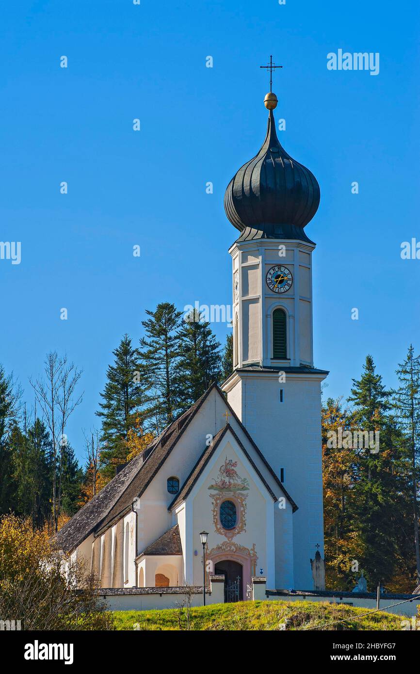 St. Nicholas, Parish Church, Jachenau, Bavaria, Germany Stock Photo - Alamy