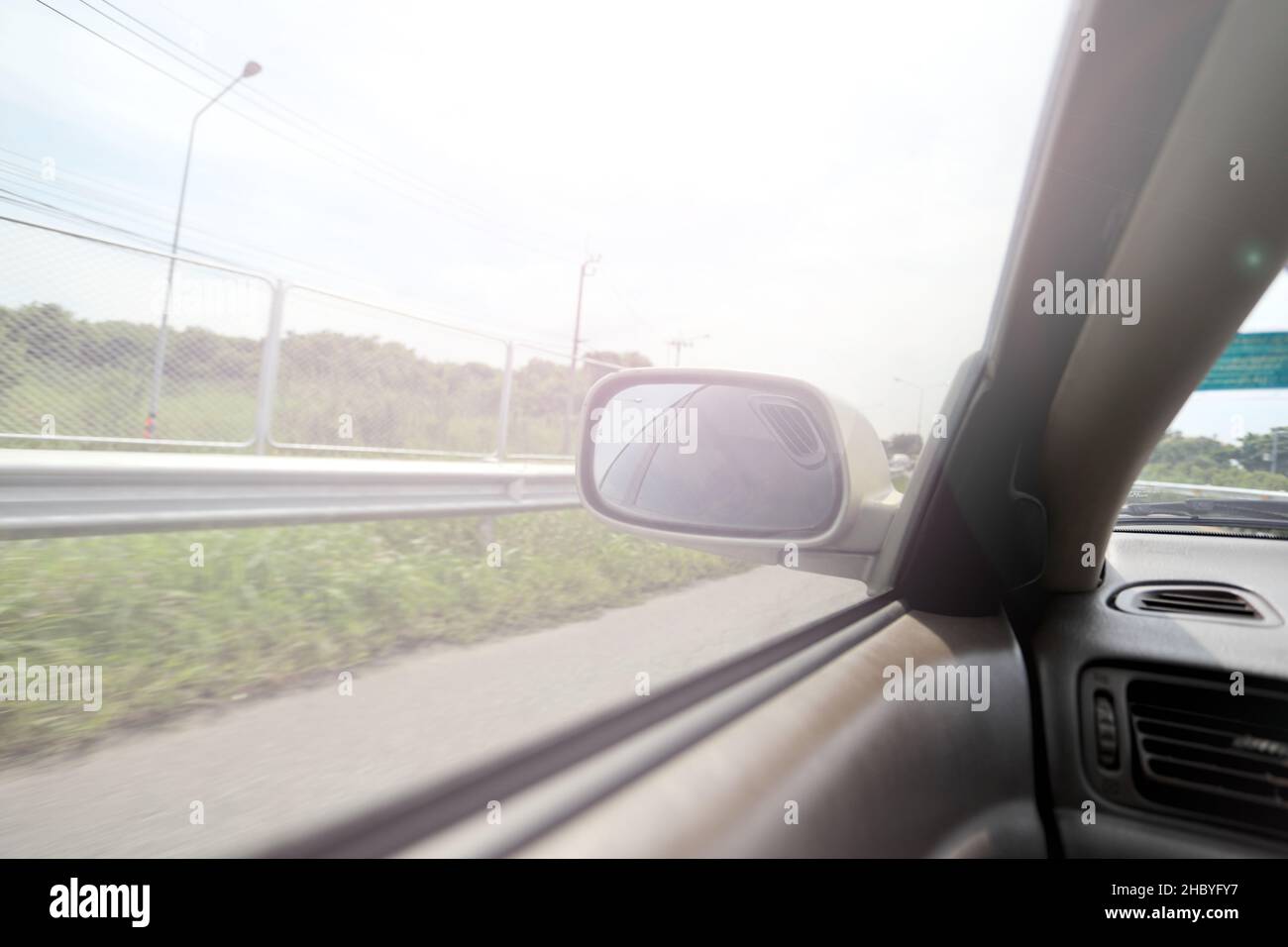 The view of side car window in daytime Stock Photo - Alamy