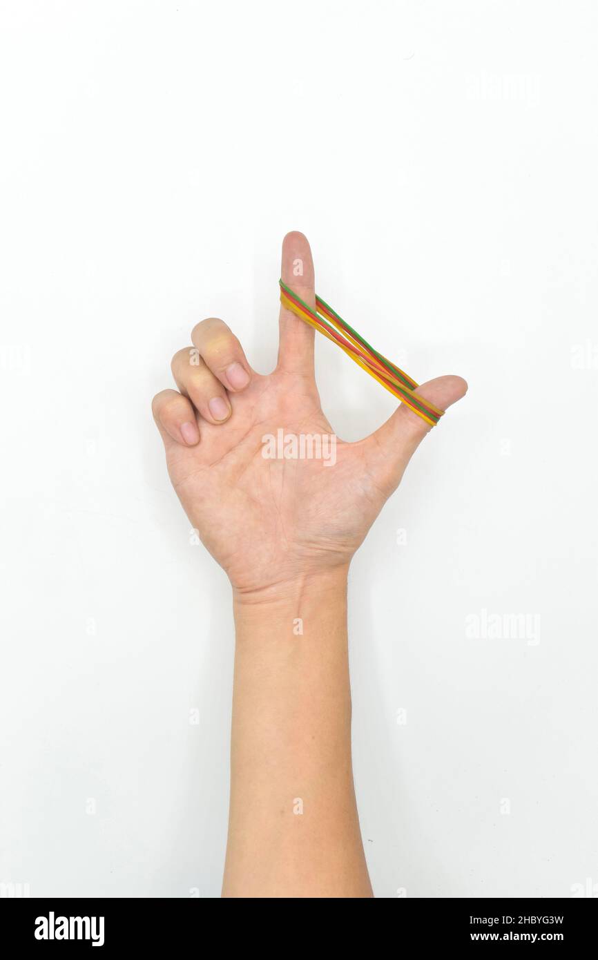 Leather ring exercise for hand muscle strength. Fingers rehabilitation ...