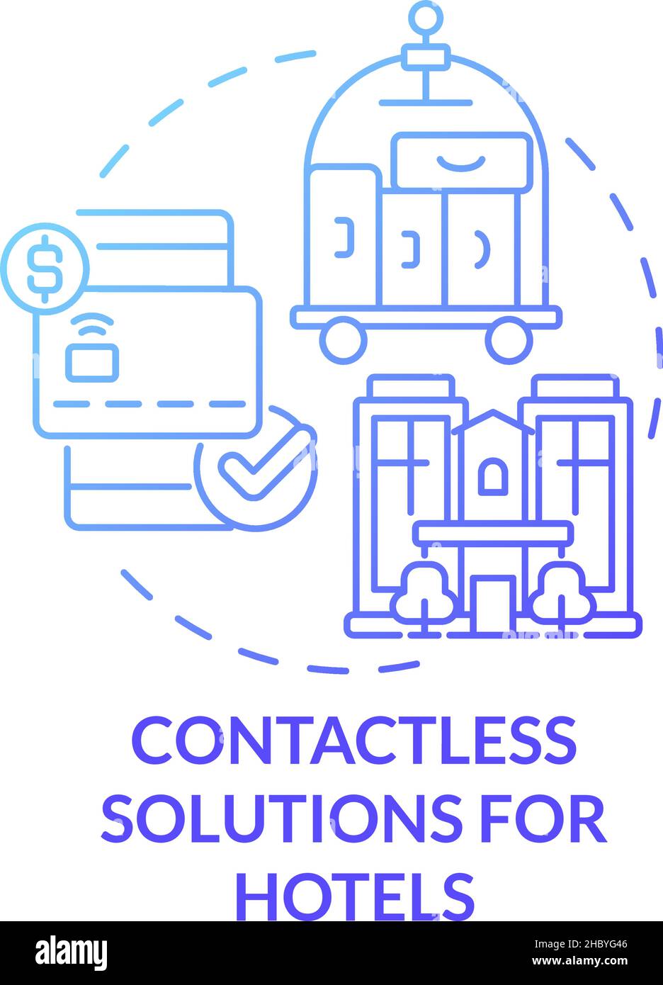 Contactless solutions for hotels blue gradient concept icon Stock Vector Image & Art - Alamy