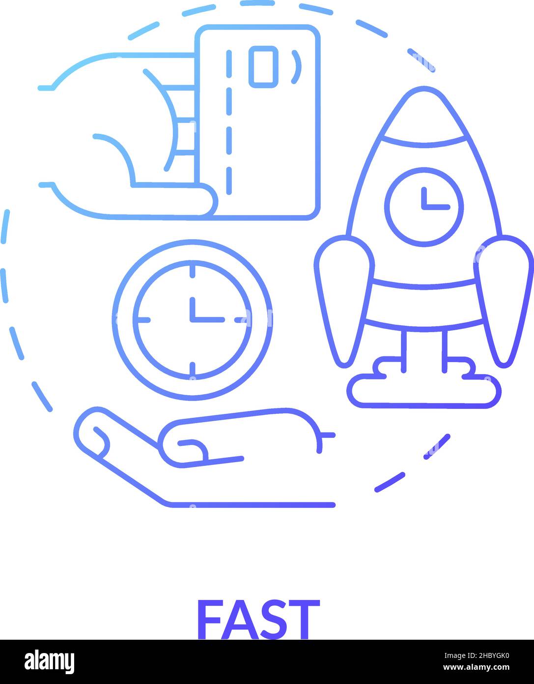 Fast blue gradient concept icon Stock Vector Image & Art - Alamy