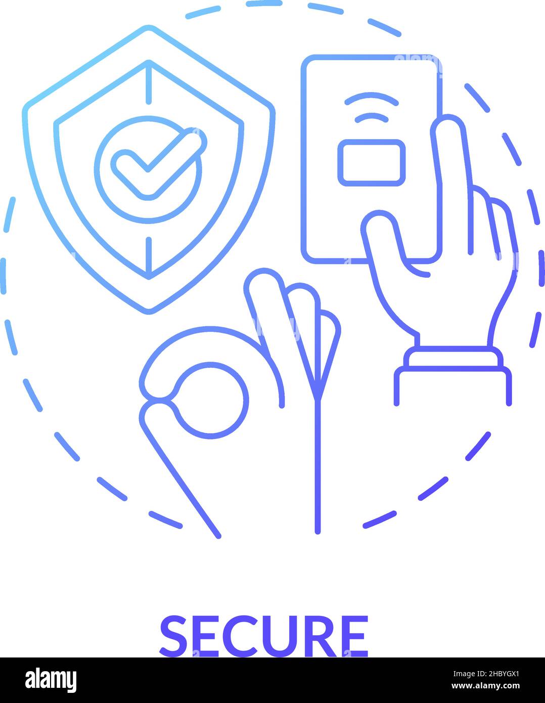 Secure blue gradient concept icon Stock Vector Image & Art - Alamy