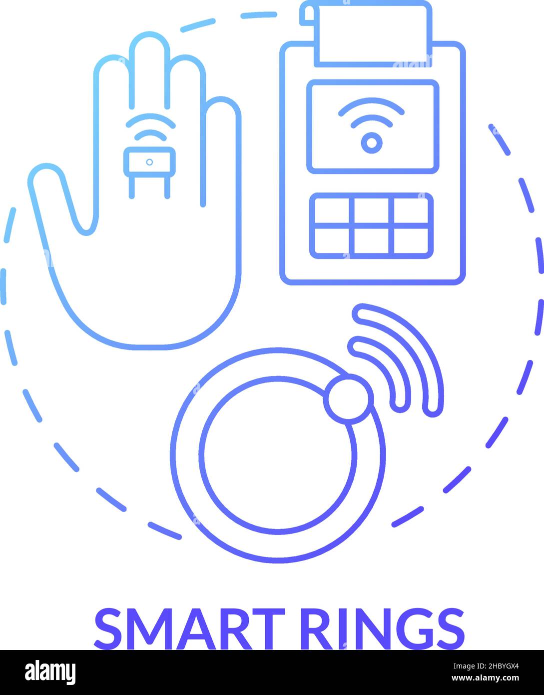Smart rings blue gradient concept icon Stock Vector Image & Art - Alamy