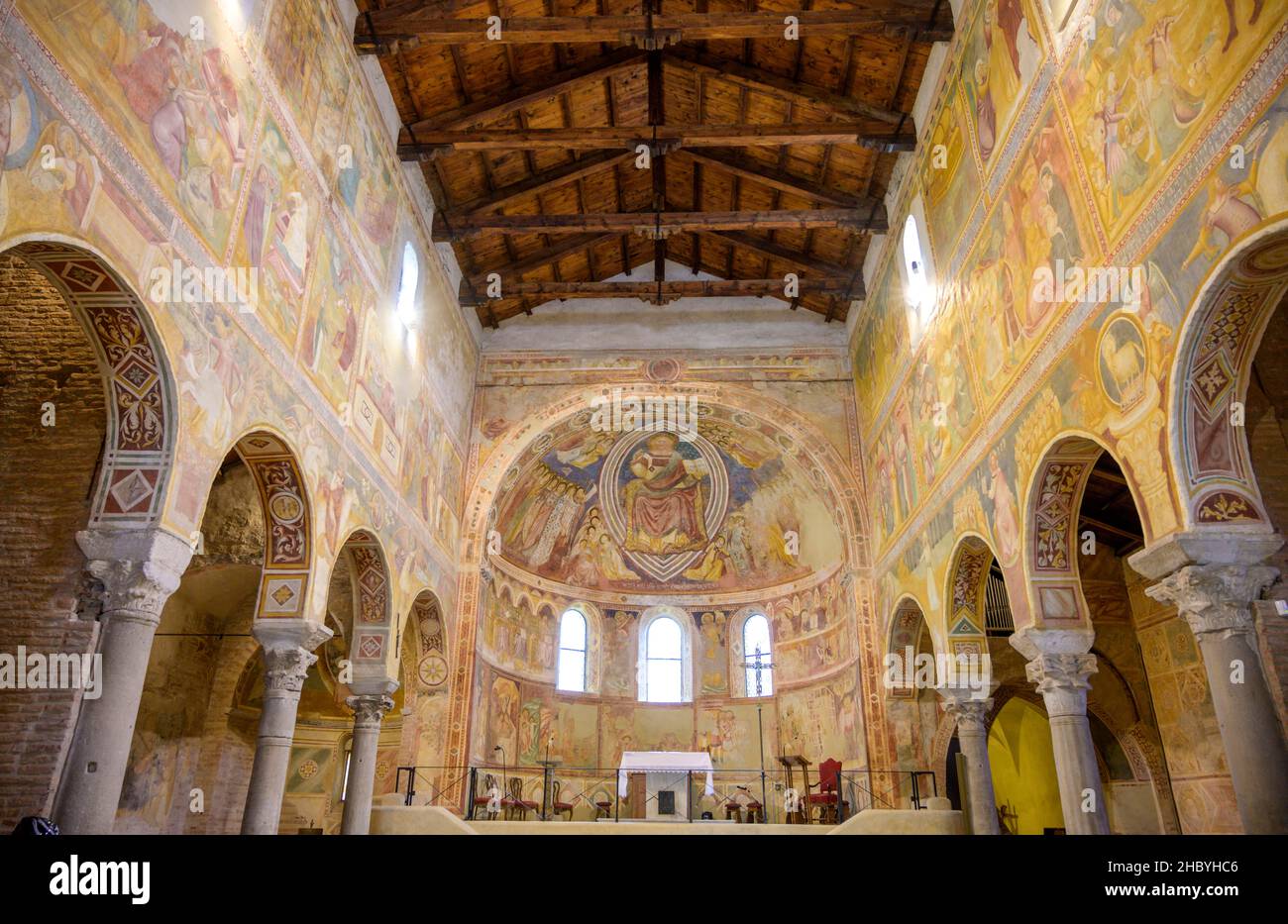 Magnificent 14th century frescoes in the abbey church of Pomposa ...