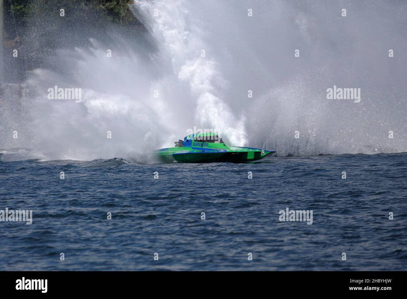 Hydroplane racing on the Saint Lawrence River, Valleyfield, Quebec ...