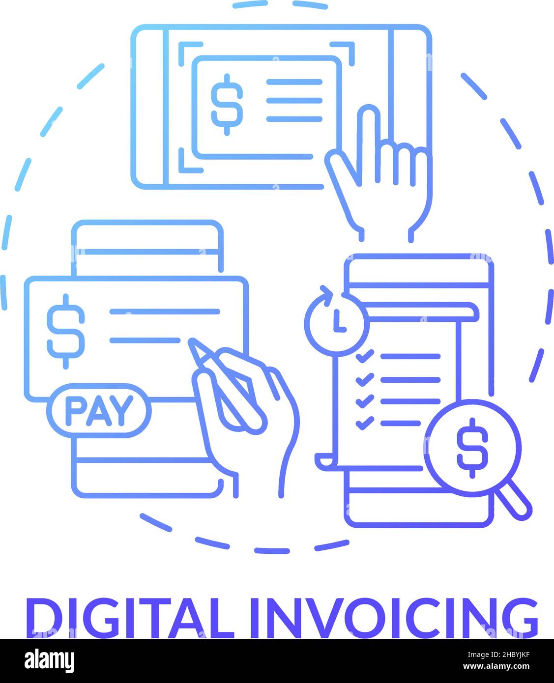 Digital invoicing blue gradient concept icon Stock Vector Image & Art - Alamy
