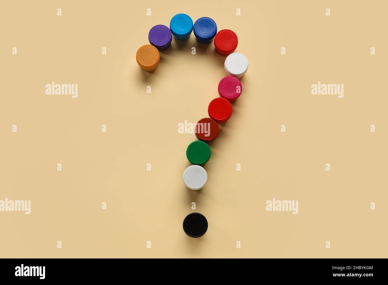 Question mark made of gouache paints on beige background Stock Photo ...