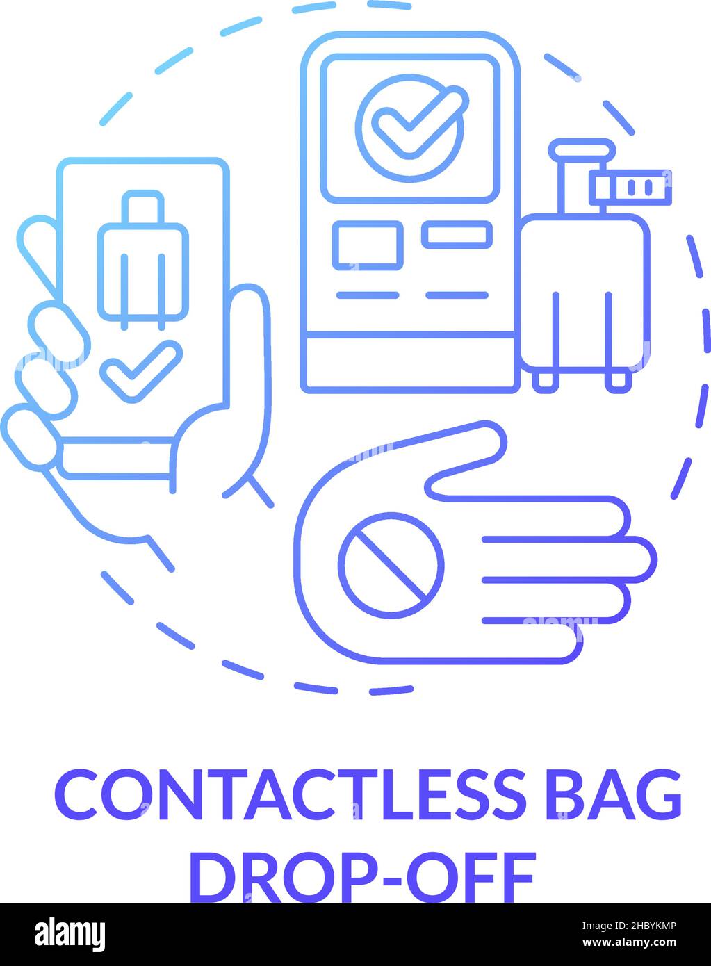 Contactless bag drop off blue gradient concept icon Stock Vector Image & Art - Alamy