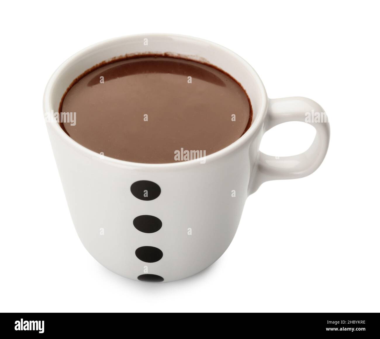 Cup of natural hot chocolate on white background Stock Photo - Alamy