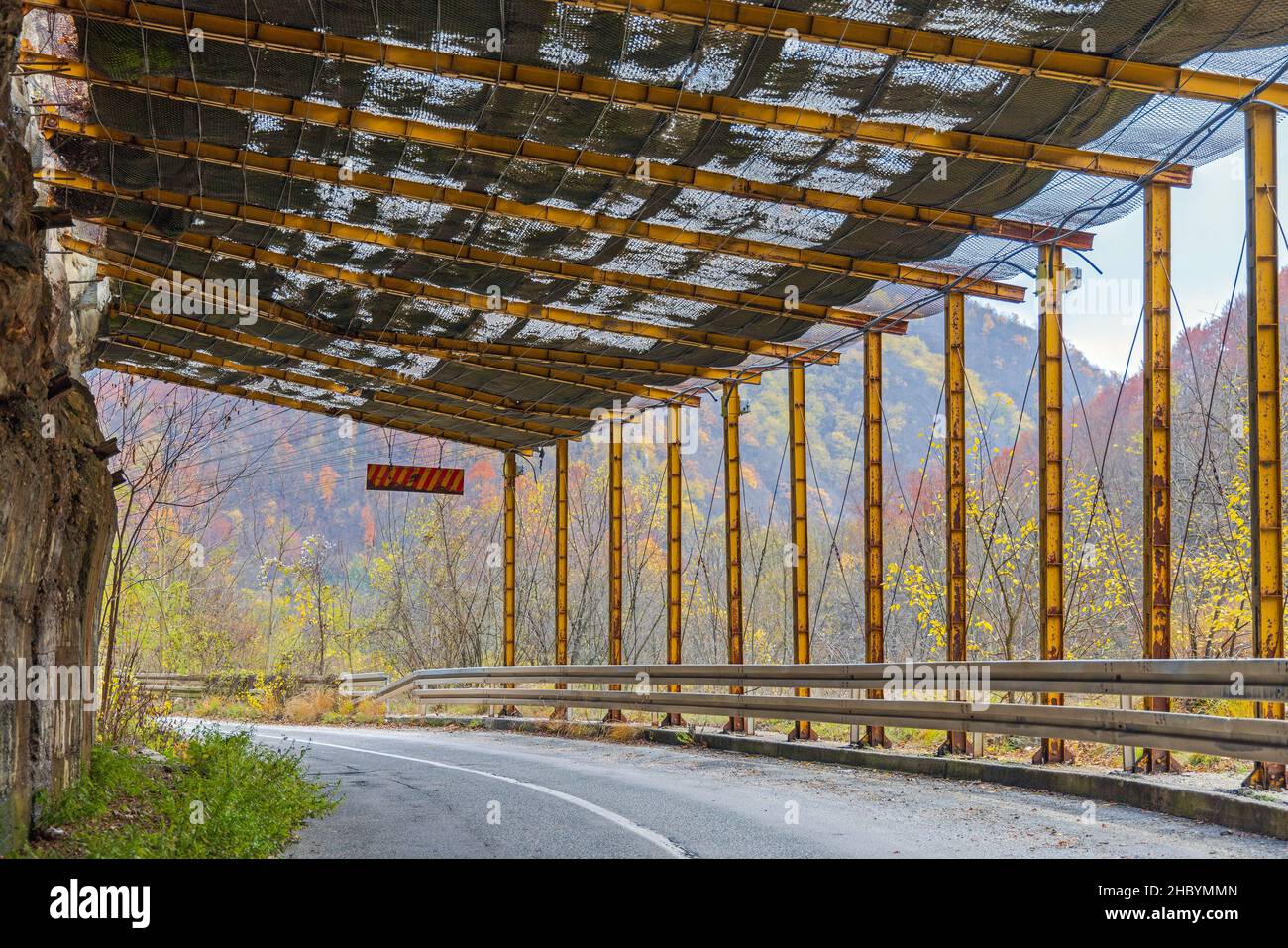 Rock fall protection over road hi-res stock photography and images - Alamy