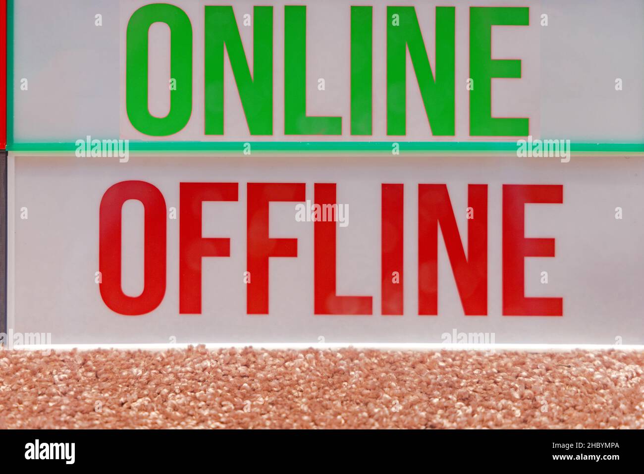 Online Off Line Sign Message Quote Offline Light Box Concept Stock ...