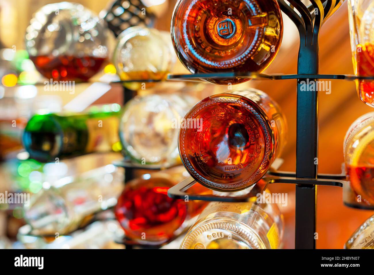 Clear bottles in rack hi-res stock photography and images - Alamy