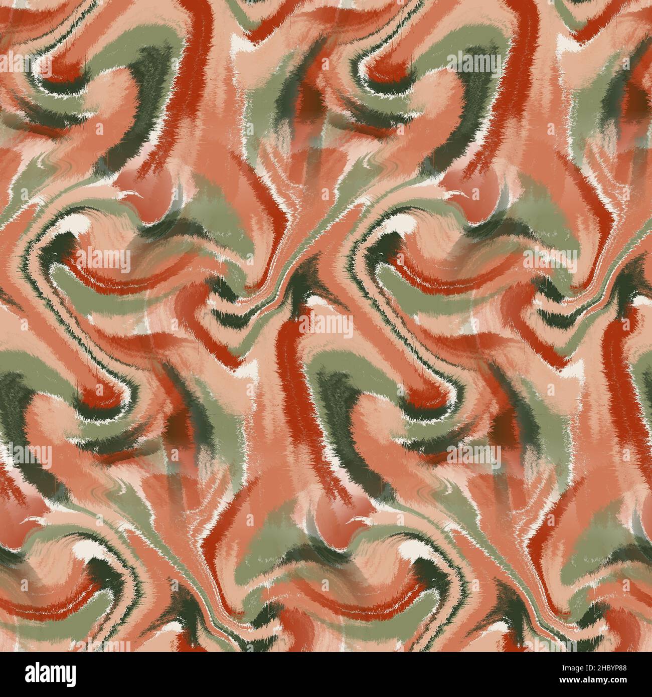 Western swirl seamless raster pattern. Bohemian desert orange irregular ...