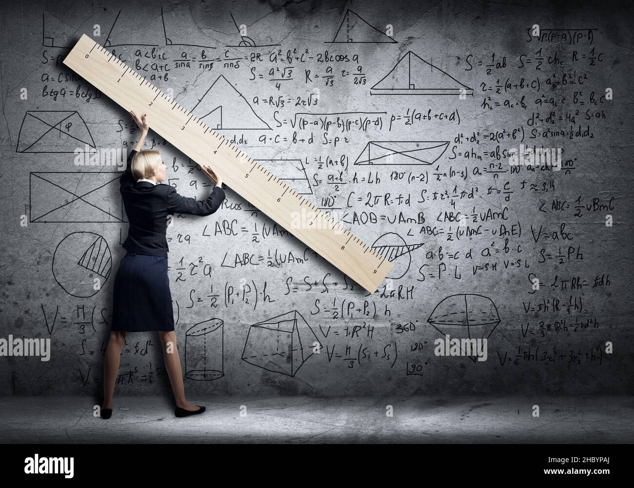 Student measuring with ruler hi-res stock photography and images - Alamy