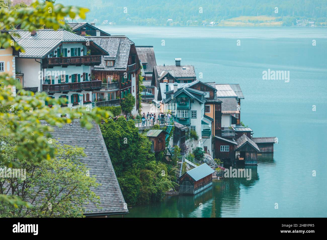 panoramic view of hallstatt city in austria Stock Photo - Alamy