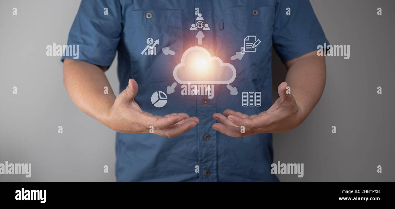 Internet data connection big data center through online cloud channels ...