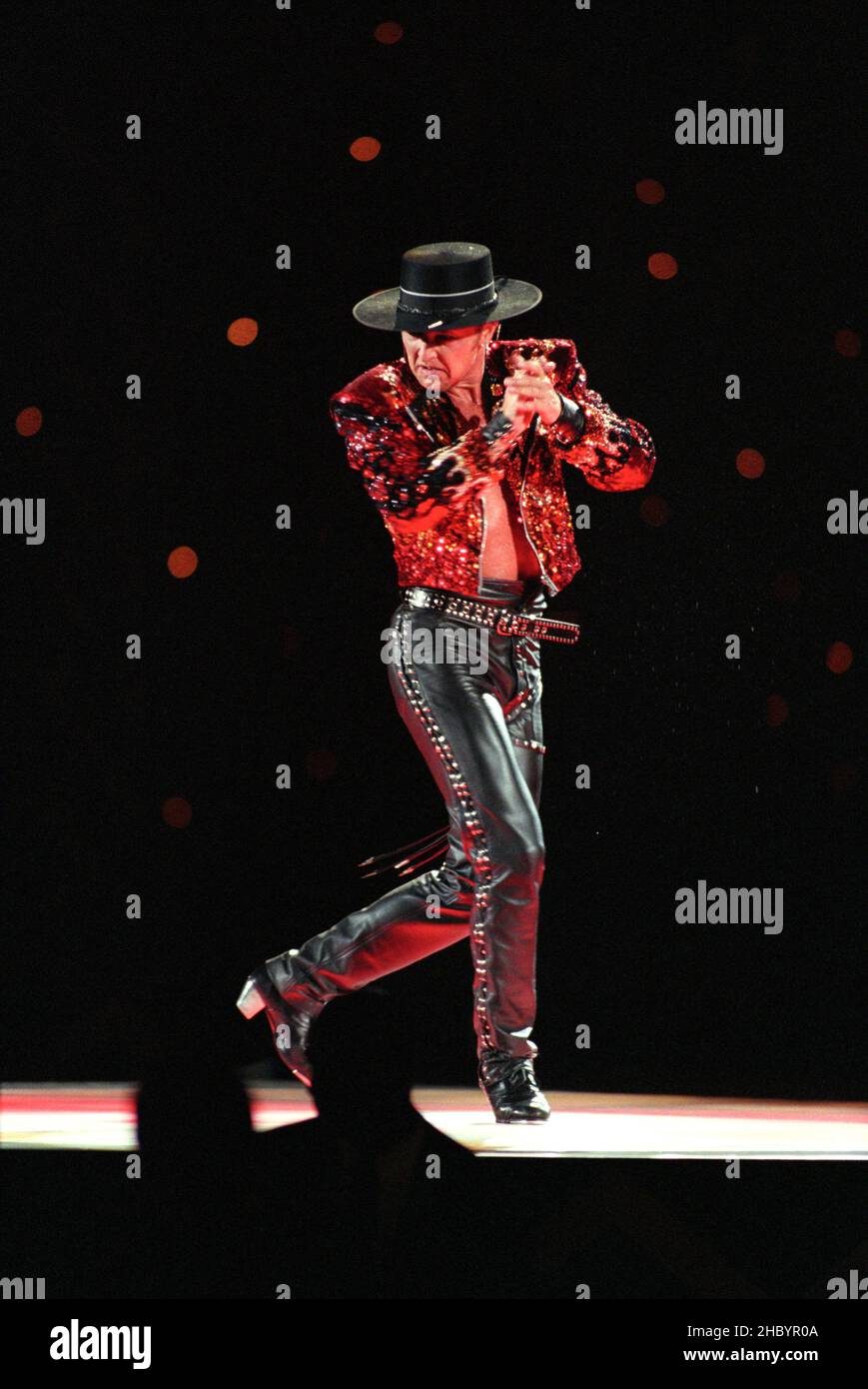 Michael Flatley on stage performing his last ever show 'Feet Of Flames ...