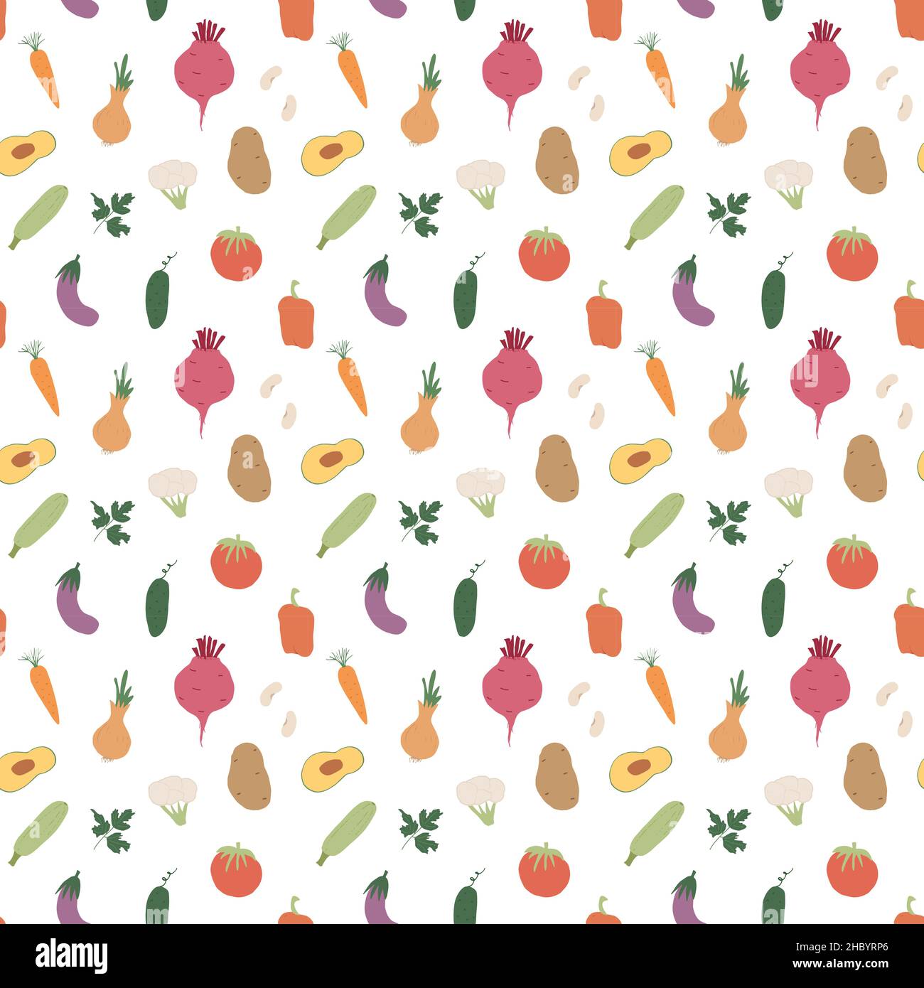 Vegetables seamless pattern. Vegetarian healthy bio food background ...