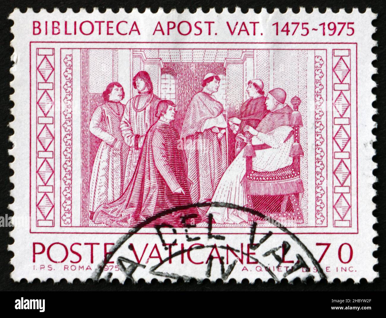 VATICAN - CIRCA 1975: a stamp printed in the Vatican shows Investiture ...