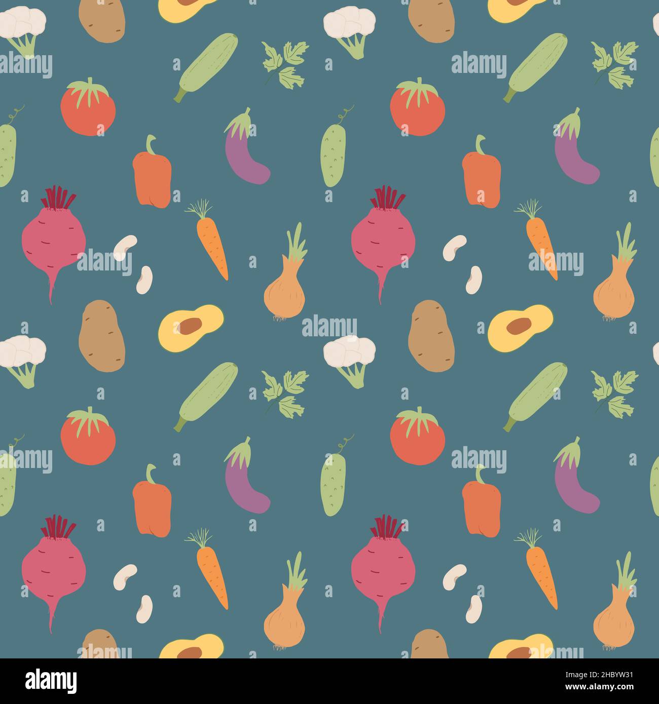 Vegetables seamless pattern. Vegetarian healthy bio food background ...