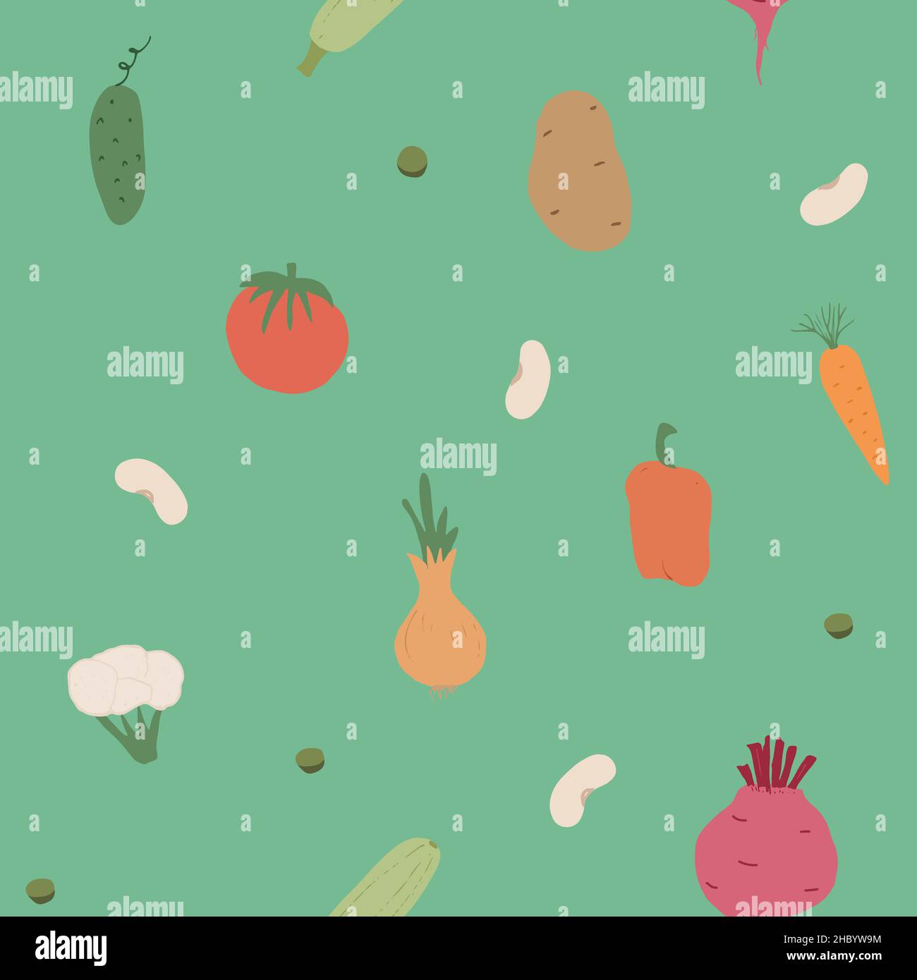 Vegetables seamless pattern. Vegetarian healthy bio food background ...