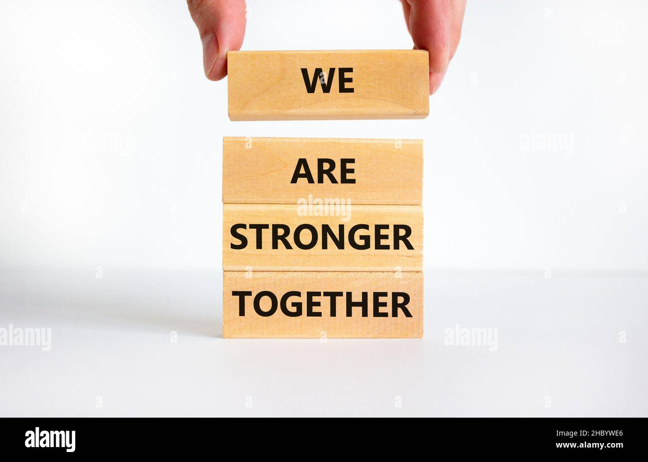 We are stronger together symbol. Concept words We are stronger together ...