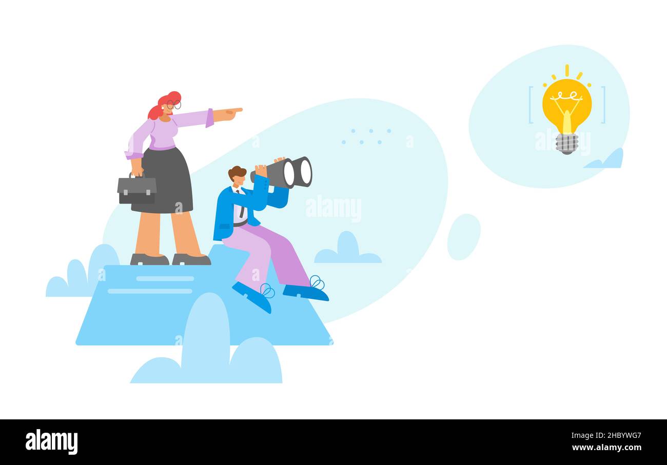 Discover opportunities vector concept. A successful businessman Stock ...