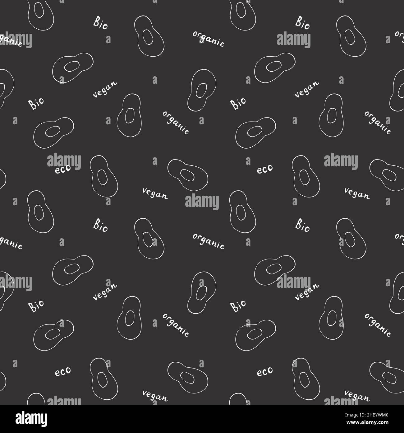 Avocado Vegetables seamless pattern. Vegetarian healthy bio food ...