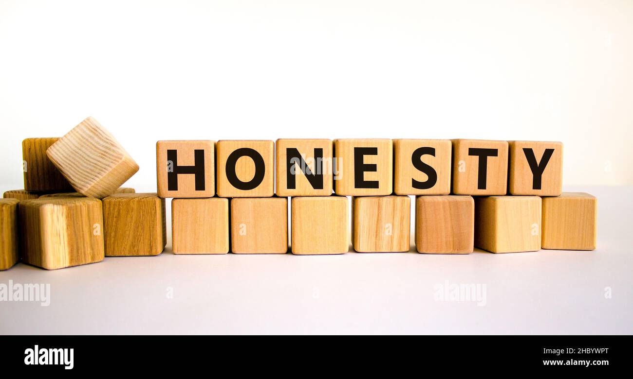 Honesty symbol. The concept word Honesty on wooden cubes. Beautiful ...