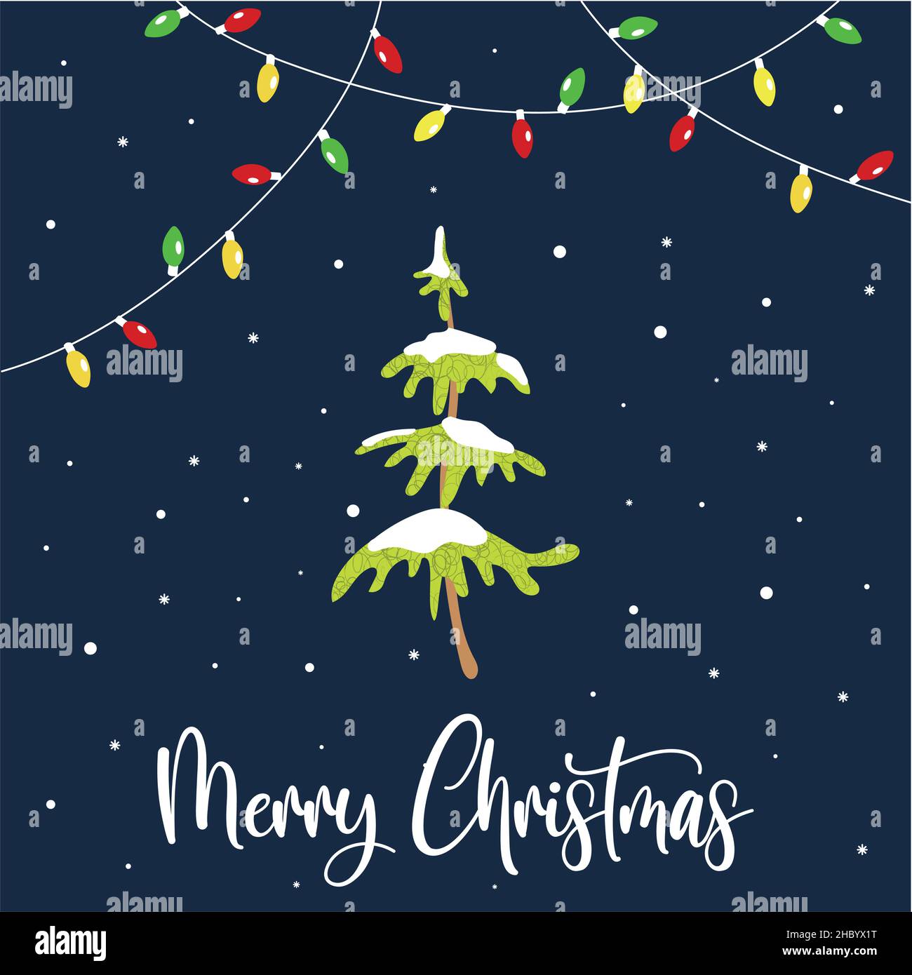 Christmas card tree decor Stock Vector Images - Alamy