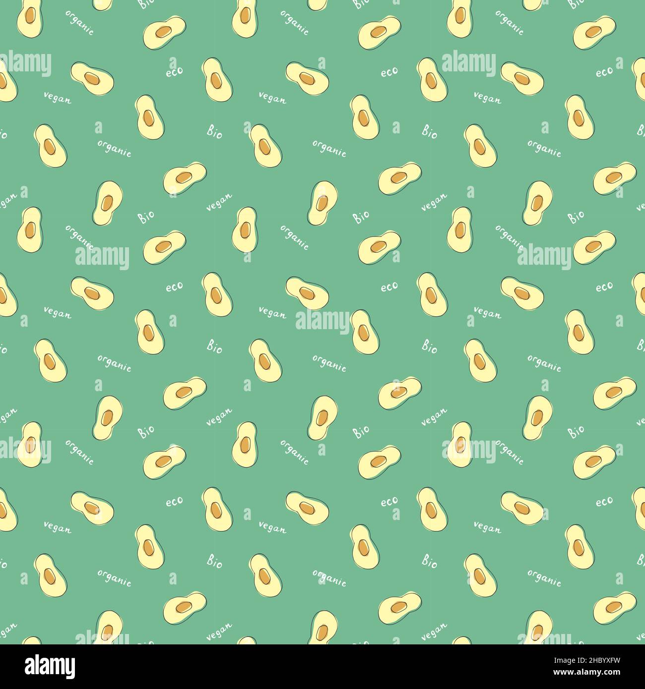 Avocado Vegetables seamless pattern. Vegetarian healthy bio food ...