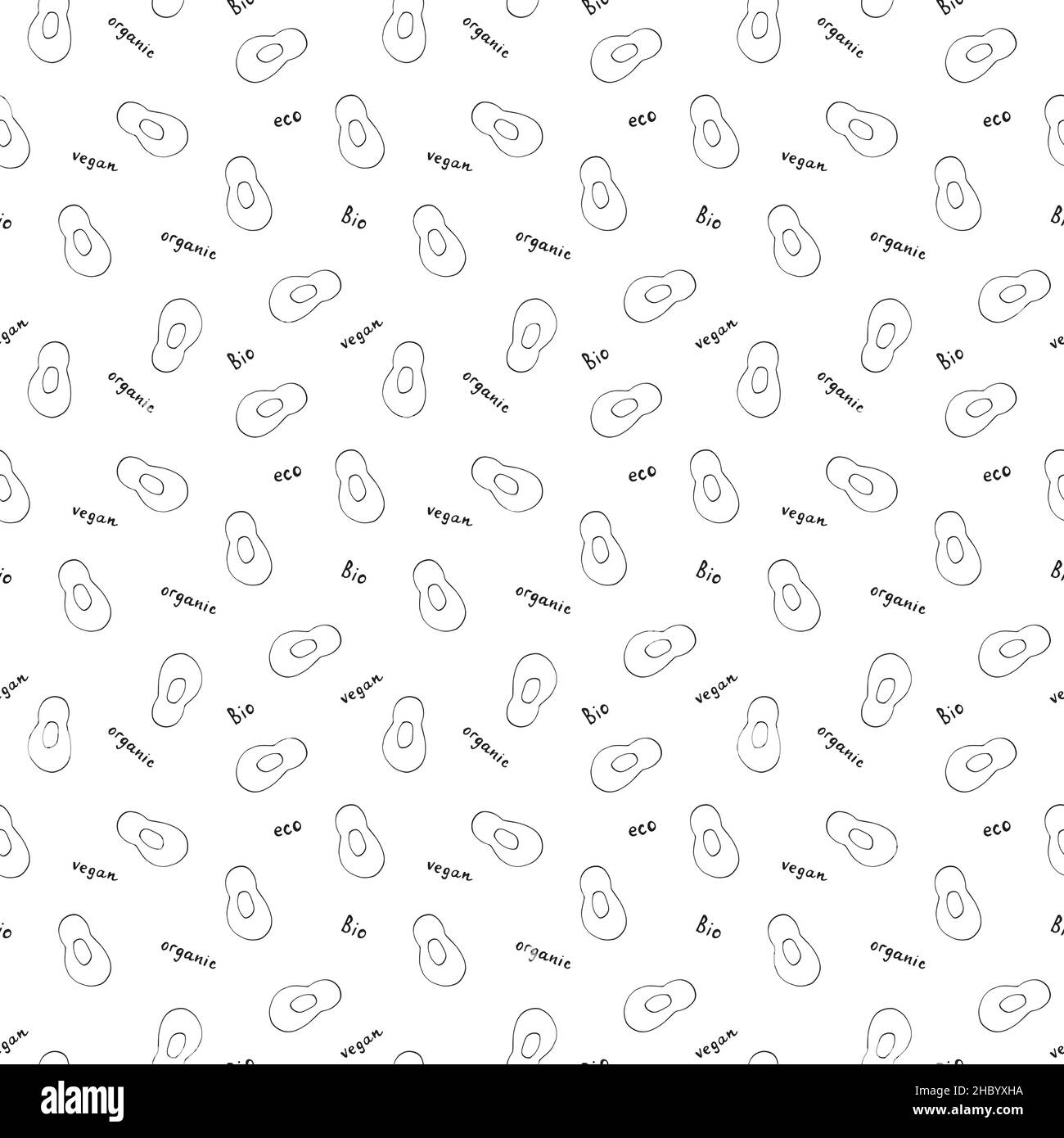 Avocado Vegetables seamless pattern. Vegetarian healthy bio food ...
